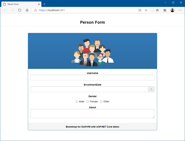 Web Forms With Bootstrap For DotVVM From ASP.NET Core